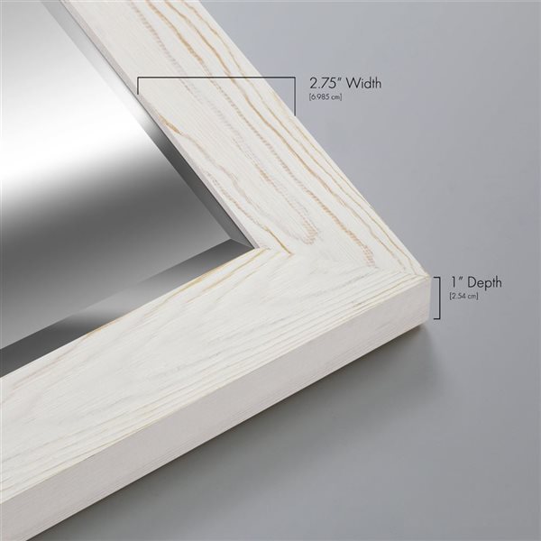 Wexford Home Barnwood 24-in x 36-in White Bevelled Mirror MR1-L07 | RONA