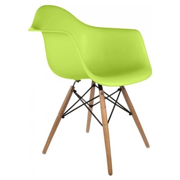TAKE ME HOME Bucket Apple Green Chair withWood Base - Set of 2 PC-802W ...