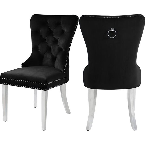 TAKE ME HOME Diamond Wing Chair Black with Steel Legs - Set of 2 WINZB ...