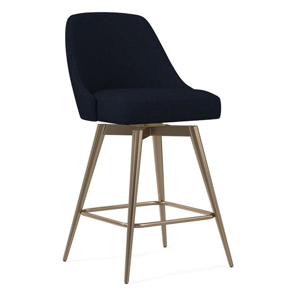 TAKE ME HOME Black Counter Height (22-in To 26-in) Swivel Bar Stool ...