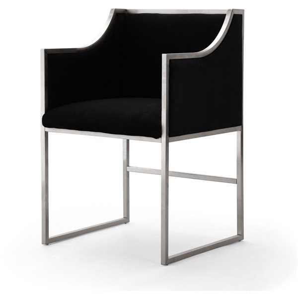 TAKE ME HOME Jack Chrome - Black Fabric Chair - Set of 2 | RONA