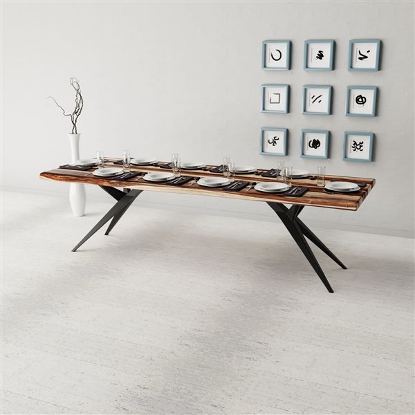 MobX Sheesham 108-in x 40-in Dinning Table with Airloft Legs | RONA
