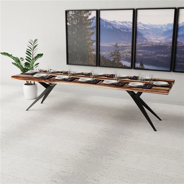 MobX Sheesham 120-in x 40-in Dinning Table with Airloft Legs | RONA