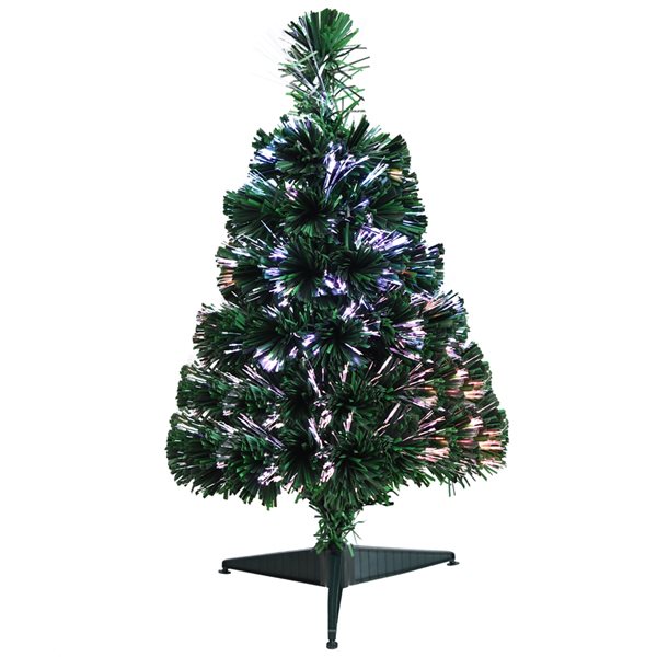 Costway 2-ft Pre-Lit Fibre Optic PVC Artificial Christmas Tree Tabletop ...