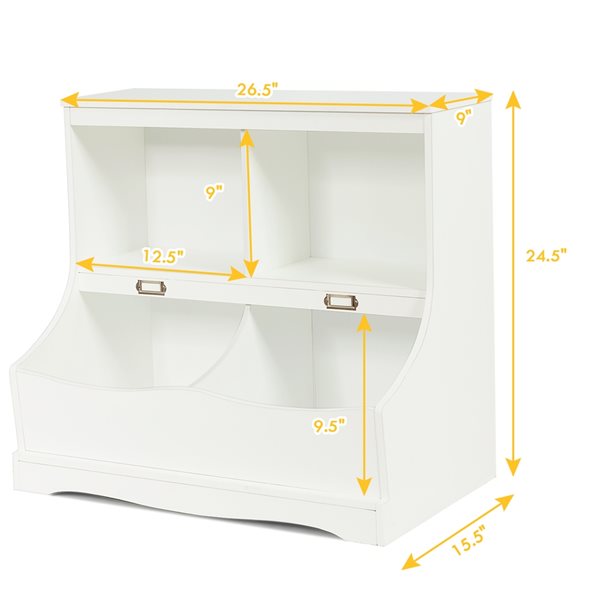 Costway White Rectangular Toy Box HW63982WH | RONA