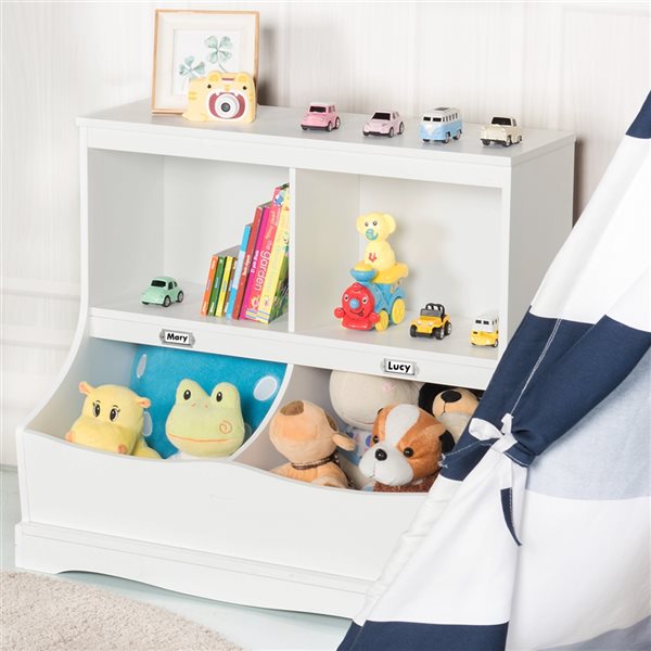 Costway White Rectangular Toy Box HW63982WH | RONA