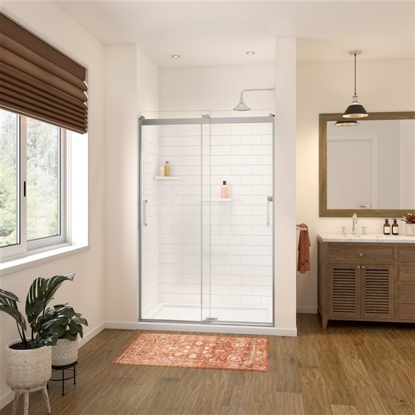 Ens. de murs ajustables Versaline par MAAX pour douche en alcôve de 48 po x 36 po avec motif de ...