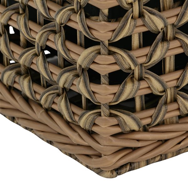 Grapevine 16.9-in x 13.8-in Brown Plastic Rattan Planter - 2-Pack ...