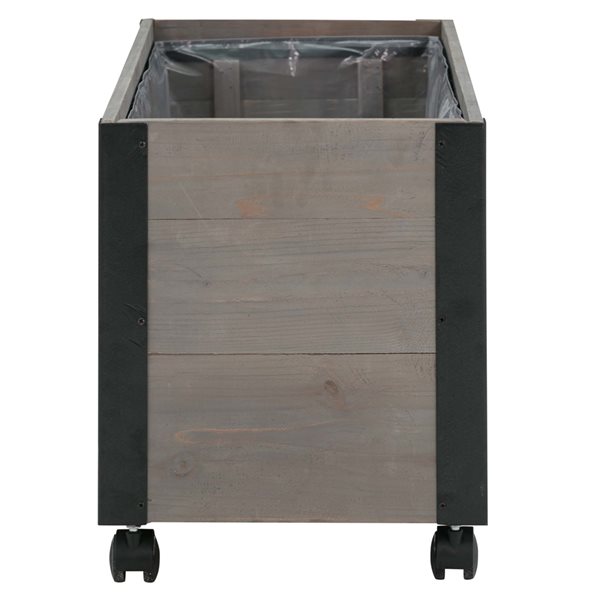 Grapevine 12.6-in x 15-in x 36-in Grey Recycled Wood Planter with ...