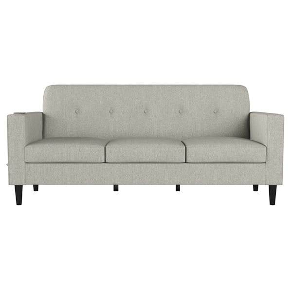 Handy Living Wiatt Modern Dove Grey Polyester Sofa B194940 | RONA