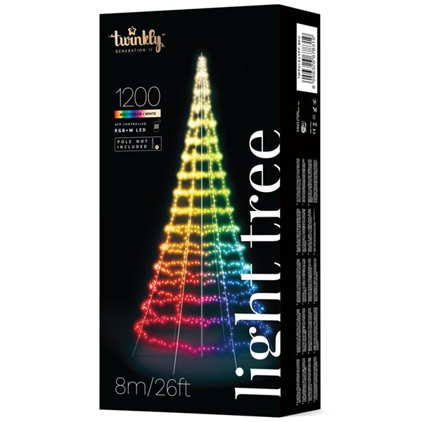 Twinkly 26-ft Freestanding Christmas Tree with Colour Changing LED DTA ...