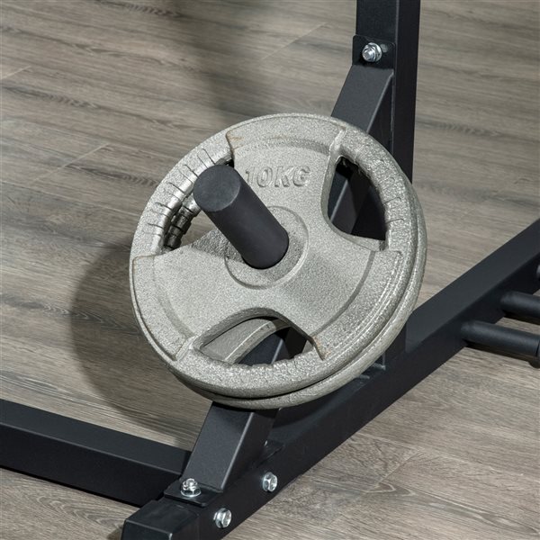 Soozier Adjustable Steel Barbell Rack with Pull Up Bar and Weight Rack ...