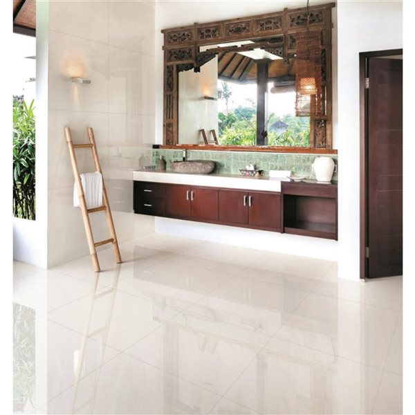 Mono Serra Pure 24 x 24-In Polished White Porcelain Tiles 4-Pack LG-472 ...