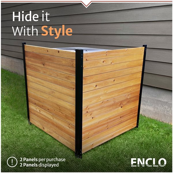 Enclo Privacy Screens Richmond 38-in x 42-in Black Cedar Outdoor ...