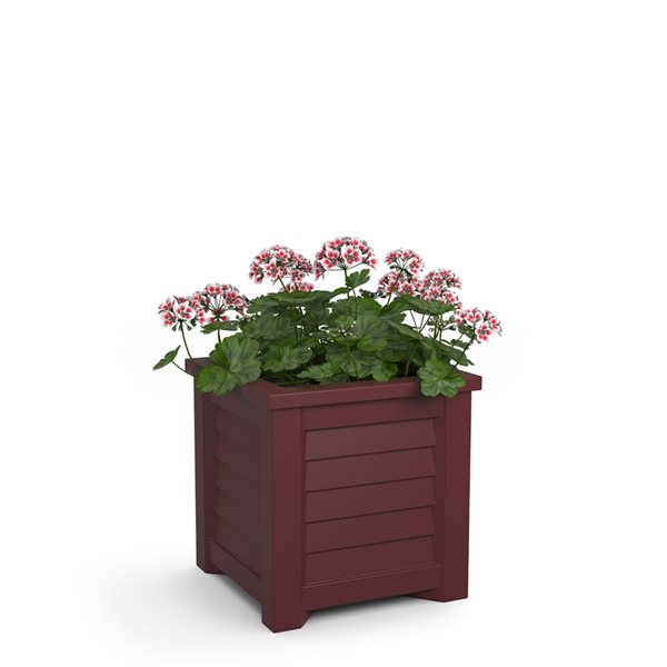 MAYNE Lakeland Outdoor Square Planter Cranberry Red 16-in x 16-in 5866 ...