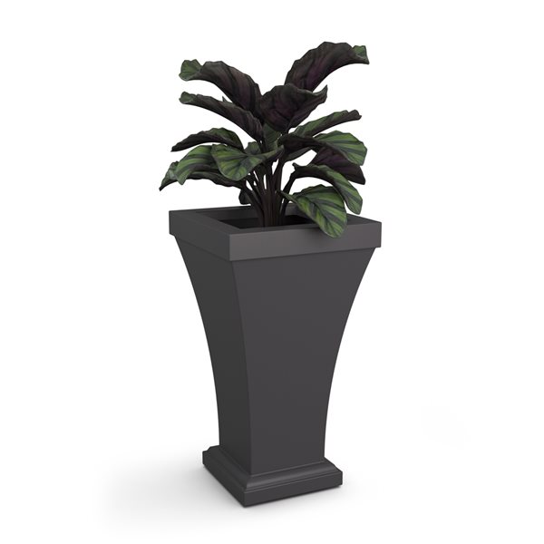 MAYNE Bordeaux Outdoor Square Planter Graphite Grey 28-in 5864-GRG | RONA