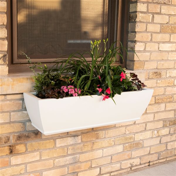 MAYNE Acadia Rectangular Window Box White 3-ft 5917-W | RONA