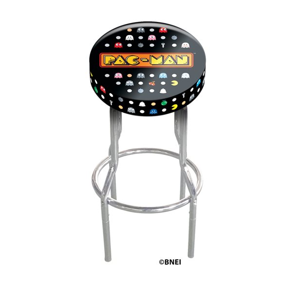 Arcade1UP Bandai Adjustable Height Upholstered Bar Stool in Black ...