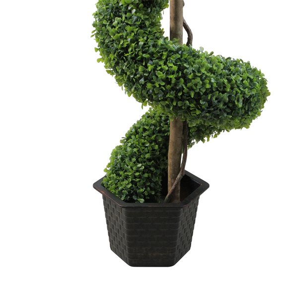 Northlight 56-In Potted Two-Tone Artificial Boxwood Spiral Topiary Tree ...