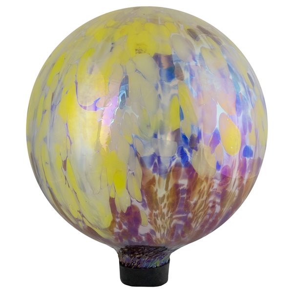 Northlight Yellow and Blue Iridescent Reflective Glass Outdoor Garden ...