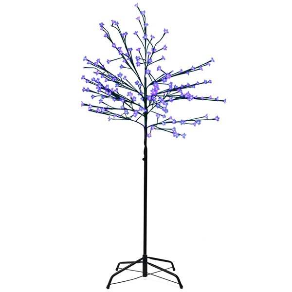 Northlight 8 ft LED Lighted Japanese Sakura Blossom Flower Tree - Blue ...