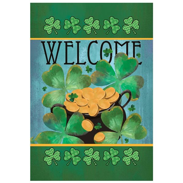 Northlight Welcome Pot of Gold Outdoor Garden Flag 12.5-in x 18-in ...