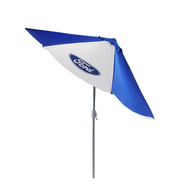 Northlight Patio Ford Umbrella with Hand Crank and Tilt Blue and White ...