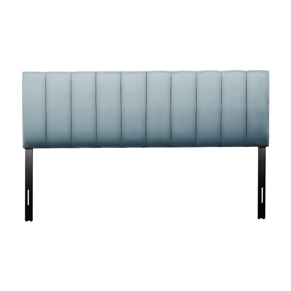 CorLiving Helena King Velvet Channel Tufted Headboard - Light Blue BOS ...