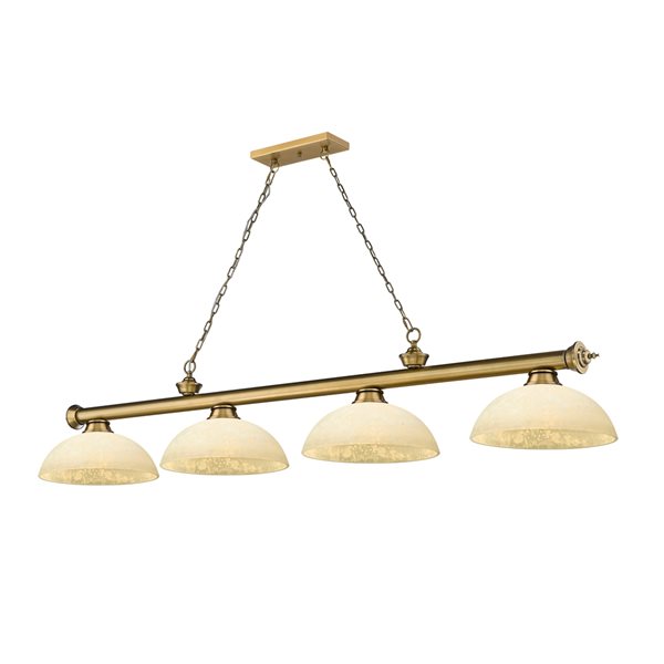 Z-Lite Cordon Rubbed Brass 4-Light Marbleized Pool Table Lighting 2306 ...