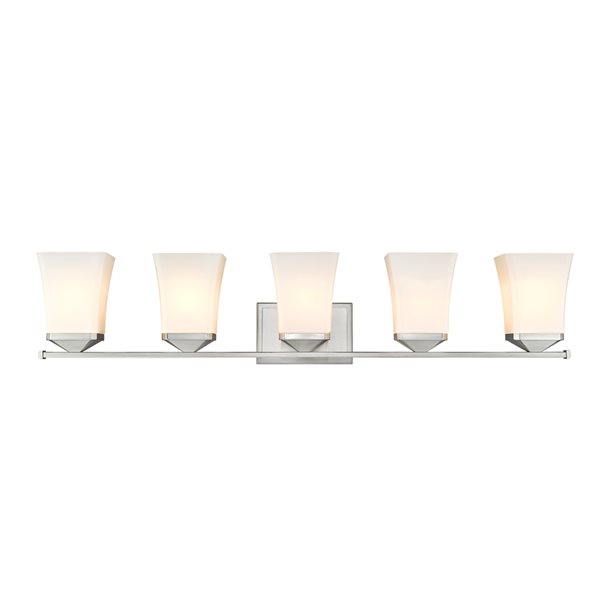 Z-lite Darcy 5-light Nickel Transitional Vanity Light 1939-5V-BN | RONA