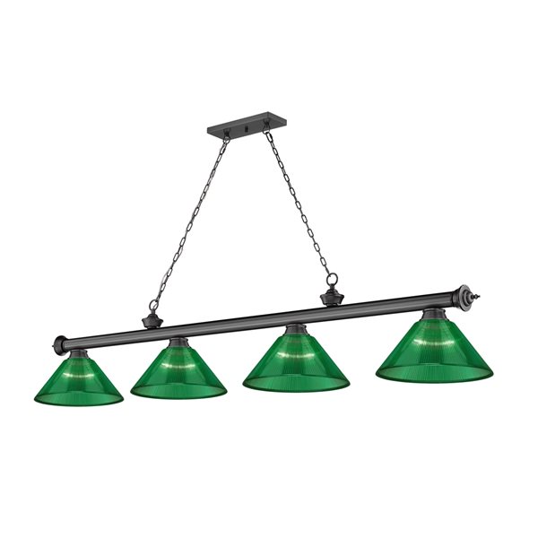 Z-Lite Cordon Bronze Plated 4-Light PVC Pool Table Lighting 2306-4BP ...