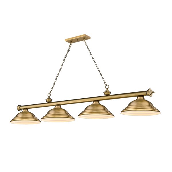 Z-Lite Cordon Rubbed Brass 4-Light Metal Pool Table Lighting 2306-4RB ...