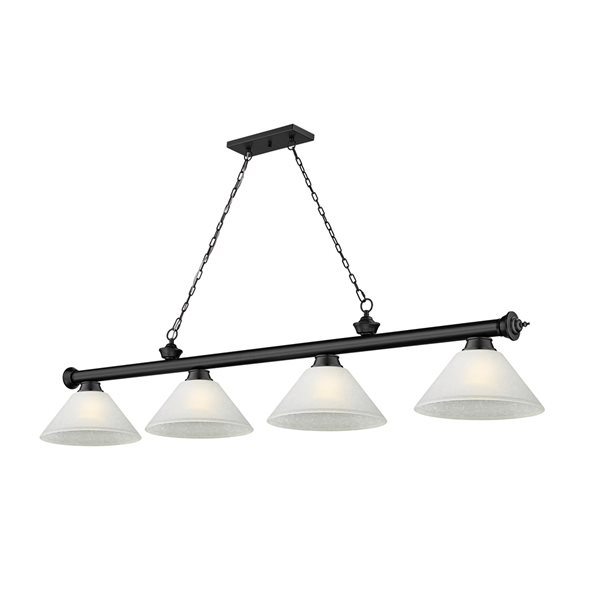 Z-Lite Cordon Matte Black 4-Light White Pool Table Lighting 2306-4MB ...