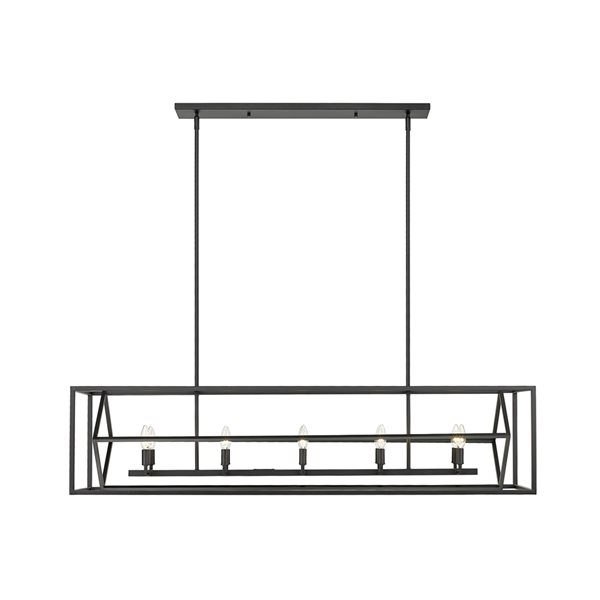 Z-Lite Euclid 10-Light Matte Black Contemporary Chandelier 457-10L-MB ...