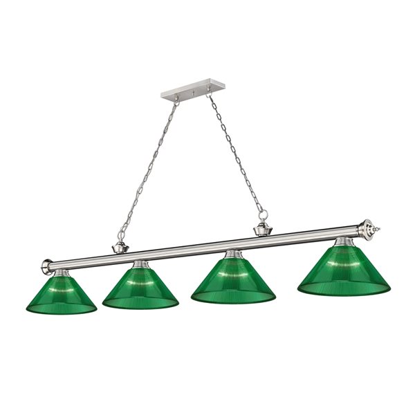Z-Lite Cordon Brushed Nickel 4-Light PVC Pool Table Lighting 2306-4BN ...