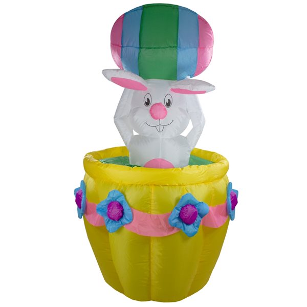 Northlight 5.5-ft Inflatable Easter Bunny Basket Outdoor Decoration ...