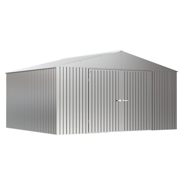 Arrow Elite 14-ft x 12-ft Silver Galvanized Steel Storage Shed EG1412AB ...