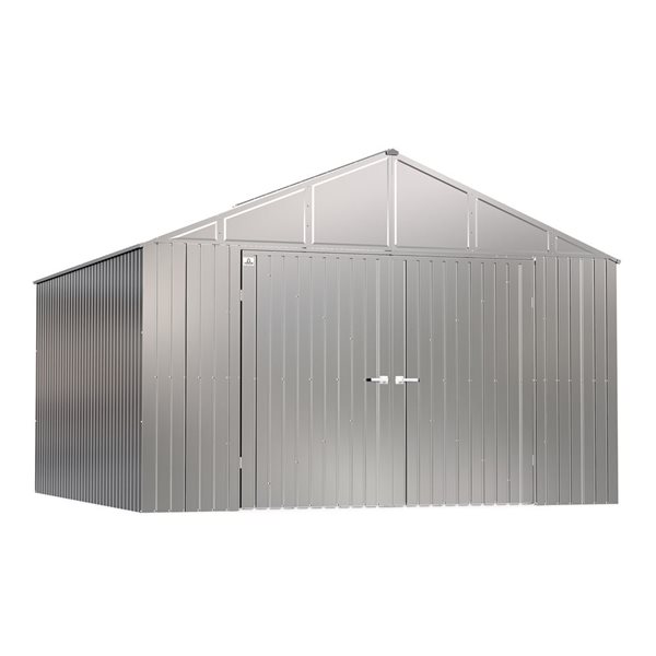 Arrow Elite 12-ft x 12-ft Silver Galvanized Steel Storage Shed EG1212AB ...