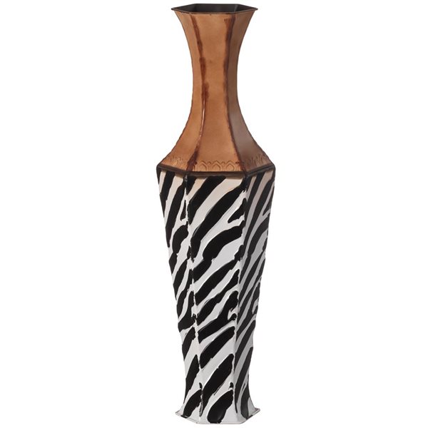 Uniquewise 26.5-in White and Brown Metal Floor Vase QI004522 | RONA