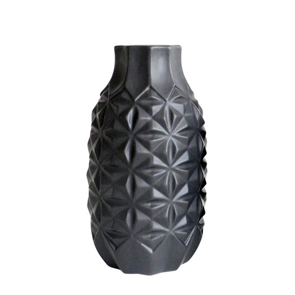 Sagebrook Home Black Ceramic Modern Geo Vase 13920-05 | RONA