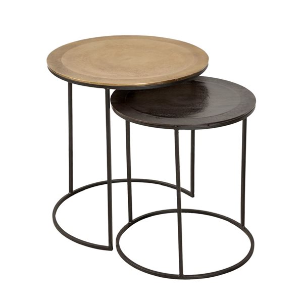 Sagebrook Home Bronze/Black Side Table - 2-Piece 13775 | RONA
