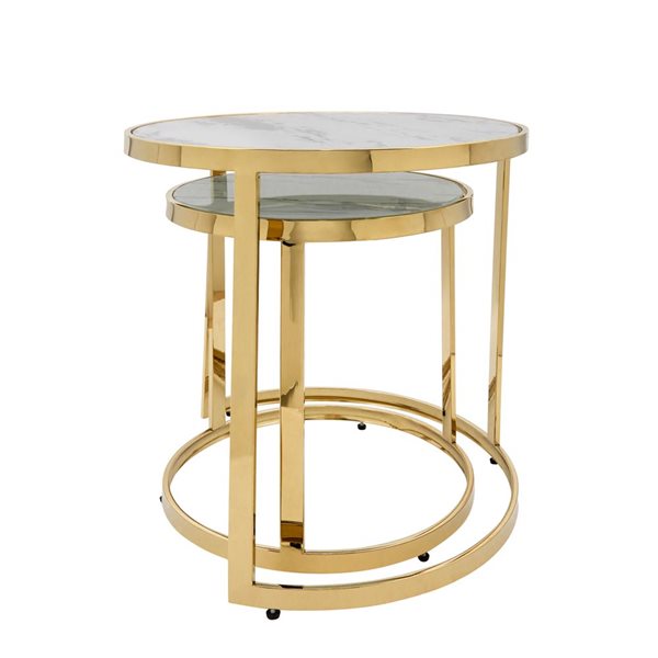 Sagebrook Home Gold Side Table - 2-Piece 15437-02 | RONA