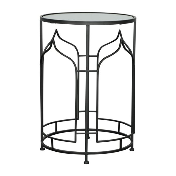 Sagebrook Home Black Glass Round End Table 16539 | RONA