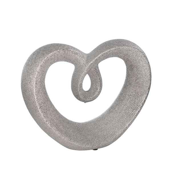 Sagebrook Home Silver Ceramic Contemporary Beaded Heart Vase 14808-01 ...