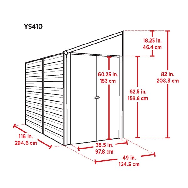 Arrow Yardsaver 4-ft x 7-ft Steel Storage Shed with Pent Roof YS47AB | RONA