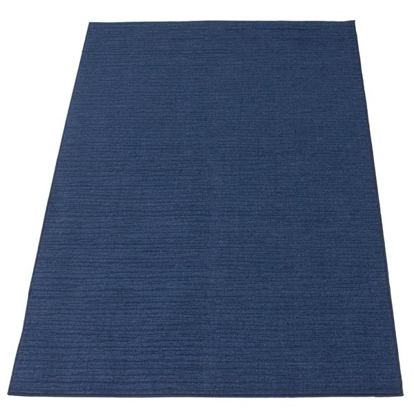 Ecarpet Yeta 5-ft x 8-ft Blue Rectangular Indoor Solid Area Rug 351340 ...