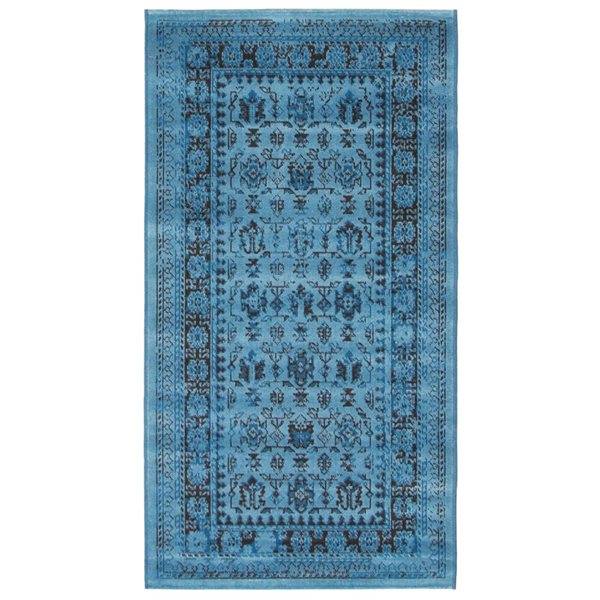 Ecarpet Wilby 3-ft x 5-ft Blue Rectangular Indoor Geometric Area Rug ...