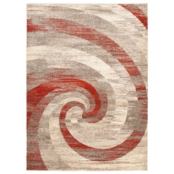 ECARPET Cora 8-ft x 10-ft Ivory and Red Rectangular Area rug 345747 | RONA