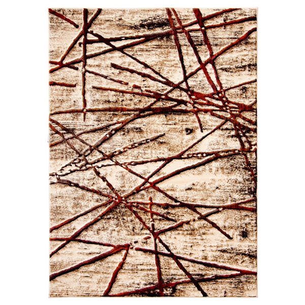 ECARPET Ceyla 8-ft x 10-ft Gold and Red Rectangular Area rug 351770 | RONA