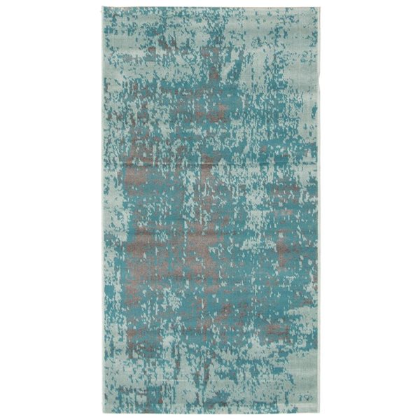ECARPET Charlotte 3-ft x 5-ft Aqua Rectangular Area rug 351100 | RONA